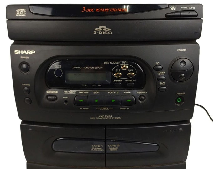 Vintage 1995 Sharp Cd-c454 Full Logic Dual Cassette Desk Player, 3-disc ...