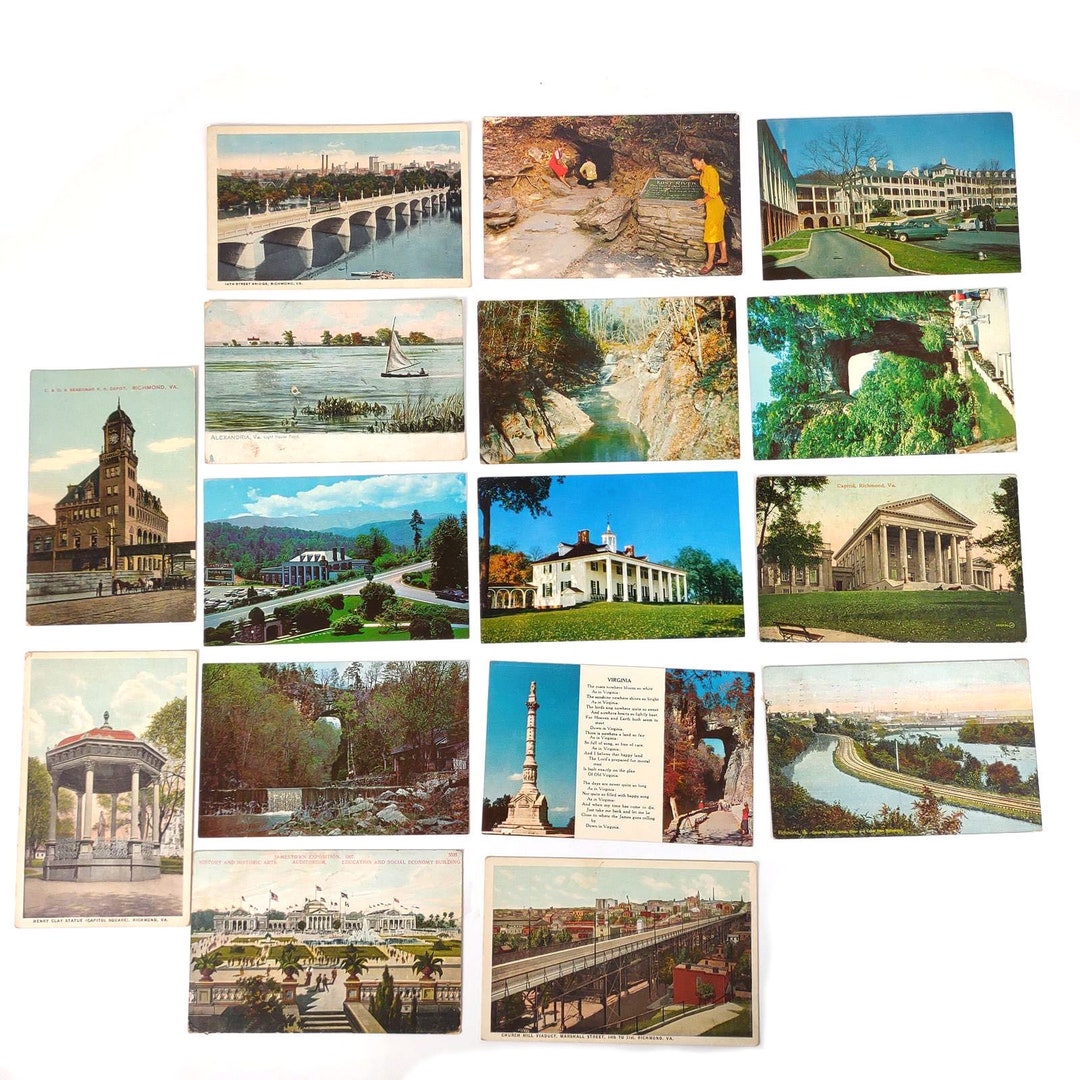 16pc Lot Early 1900s to Mid-century VIRGINIA RPPC, Lithograph ...