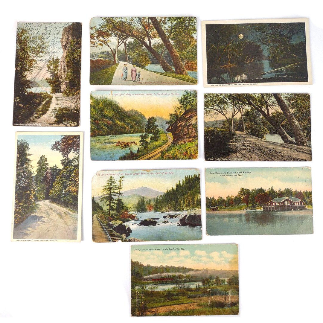 Set of 9 Early 1900s "the Land of the Sky" Western NC Mountains ...
