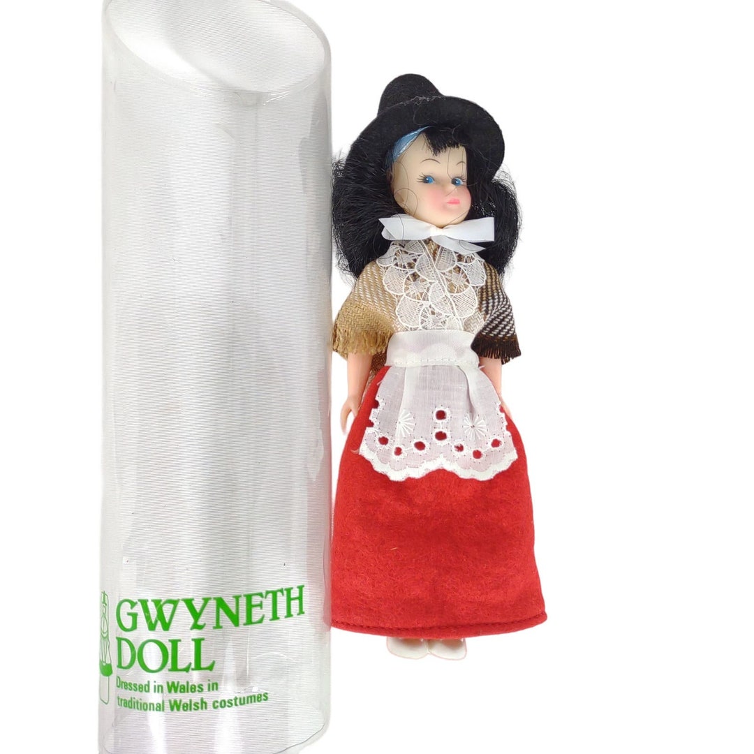 Vintage Gwyneth Doll 8" Doll, Dressed in Wales in Traditional Welsh ...