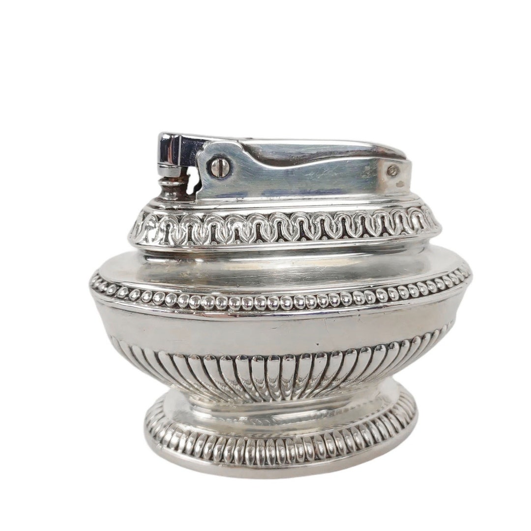 Vintage Ronson QUEEN ANNE Table Top Silver-plate Urn Cigarette Lighter ...