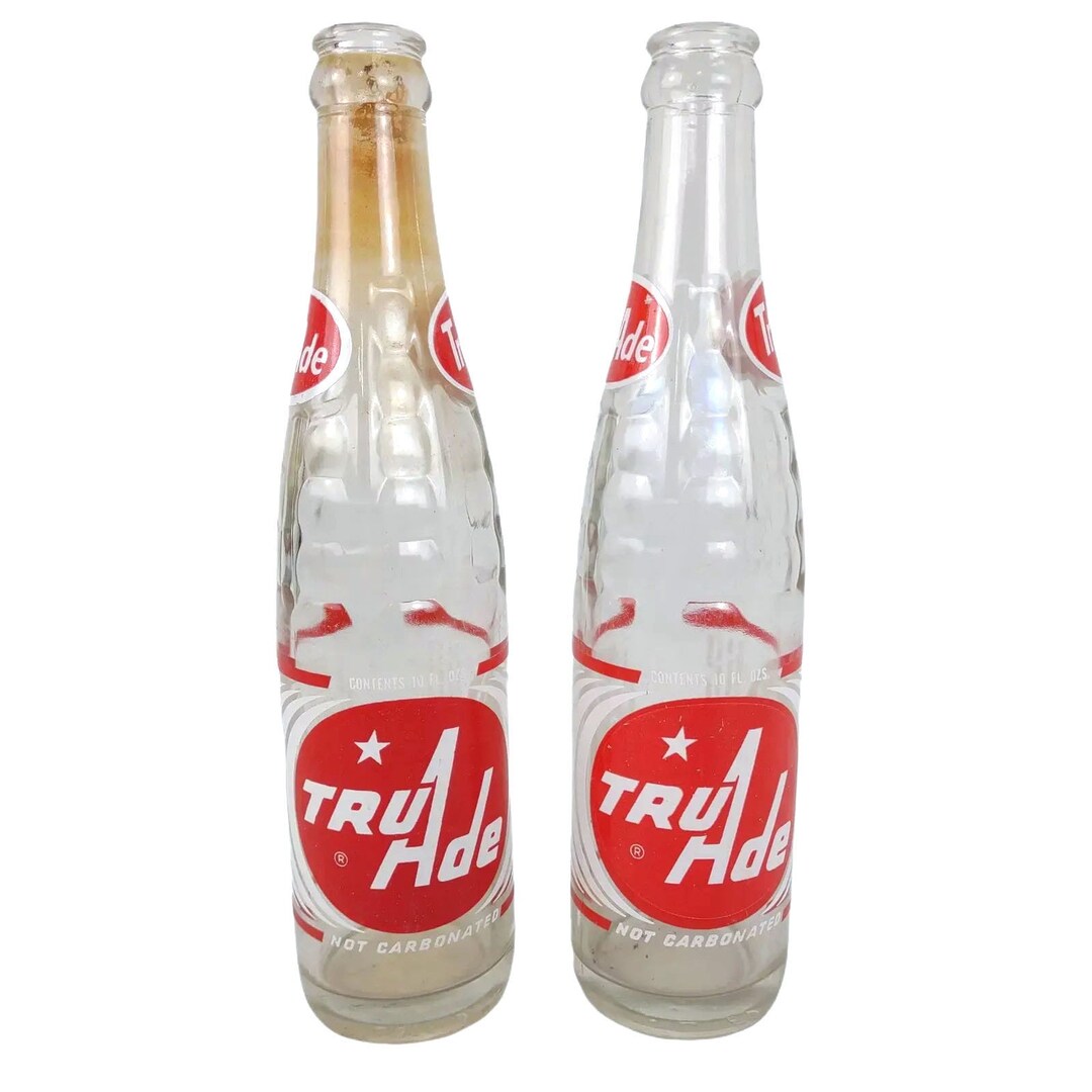 Set of 2 1960s Vintage Tru-ade 10oz ACL Glass Soda Bottles ...