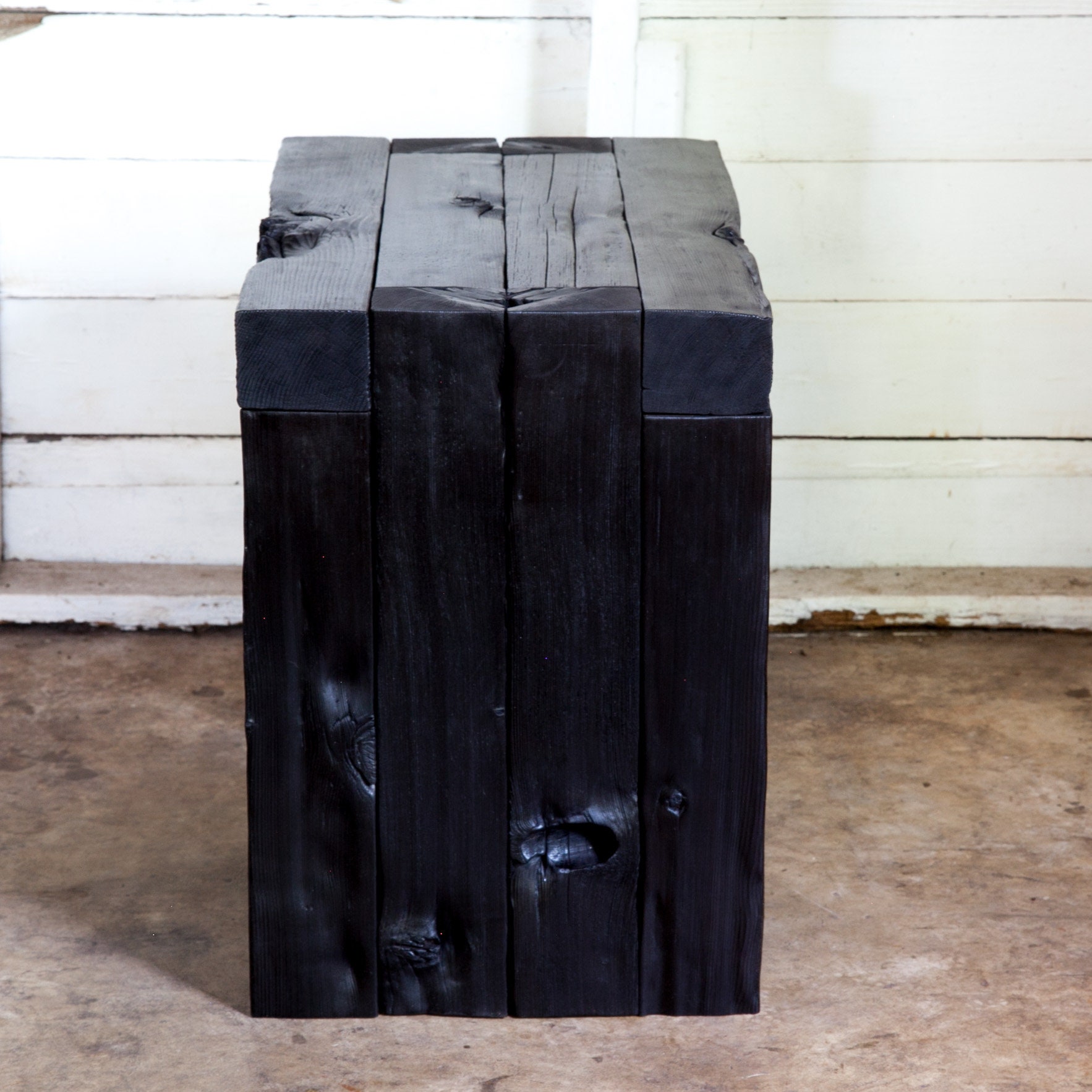 Organic Modern Black Shou Sugi Ban Cocktail End Table - 24" - Etsy