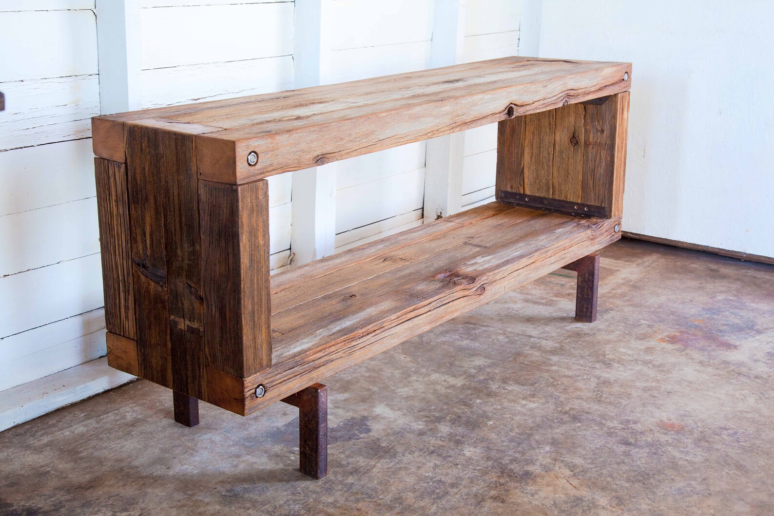 Vintage Wood MCM TV Media Console Coffee Table Bench - Etsy