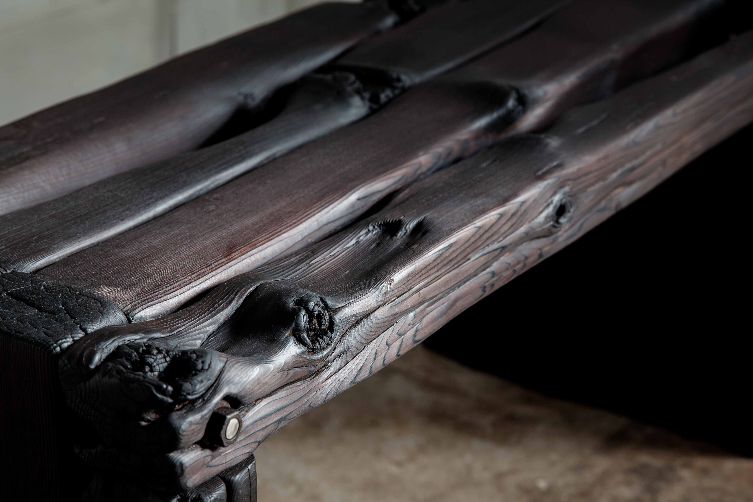 Yakisugi Bench Wabi-sabi Organic Modern Vintage Wood - Etsy