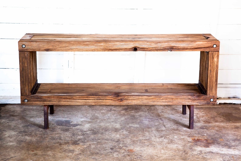 Vintage Wood MCM TV Media Console Coffee Table Bench - Etsy