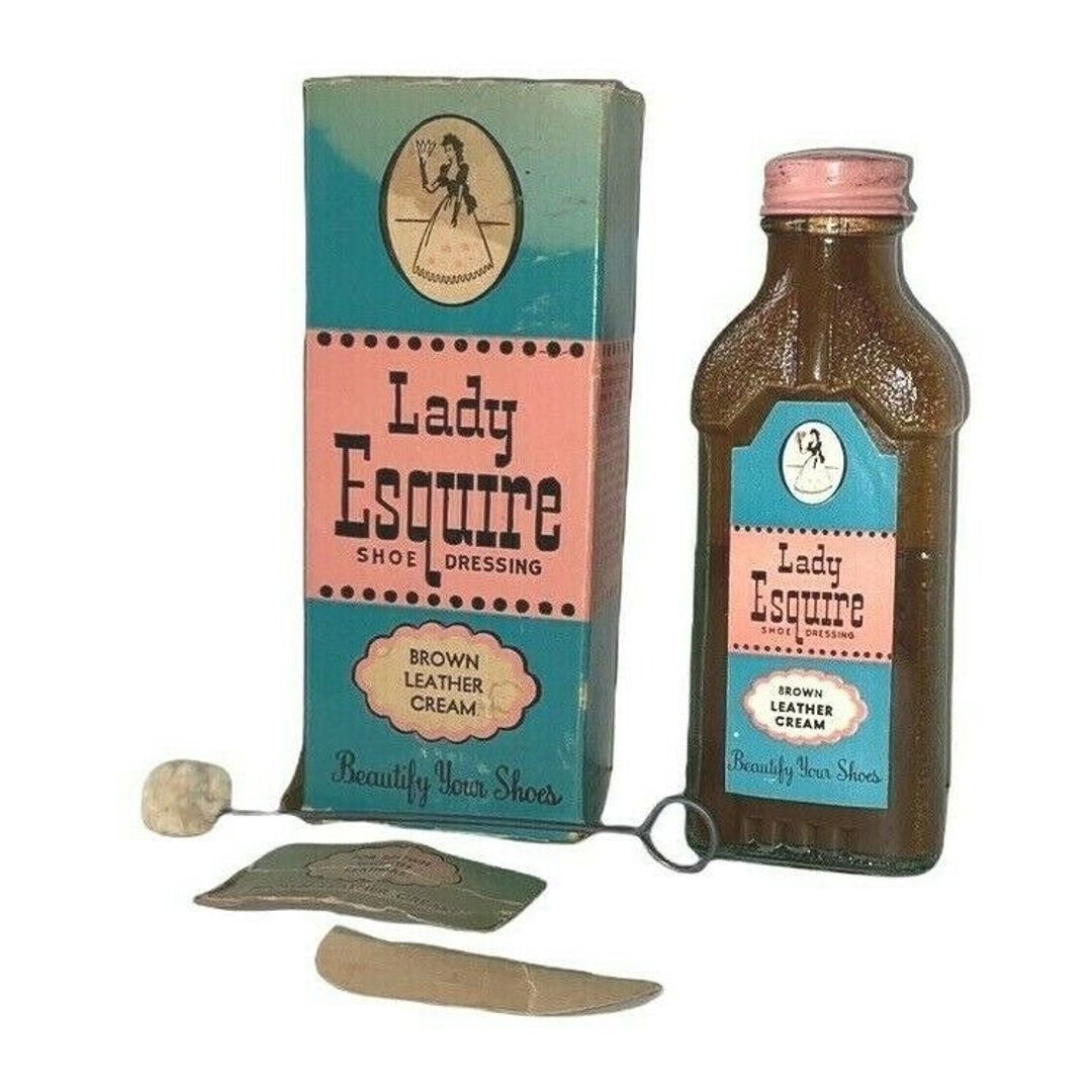 Vintage Lady Esquire Shoe Dressing Brown Wand Pink Original Box Display ...