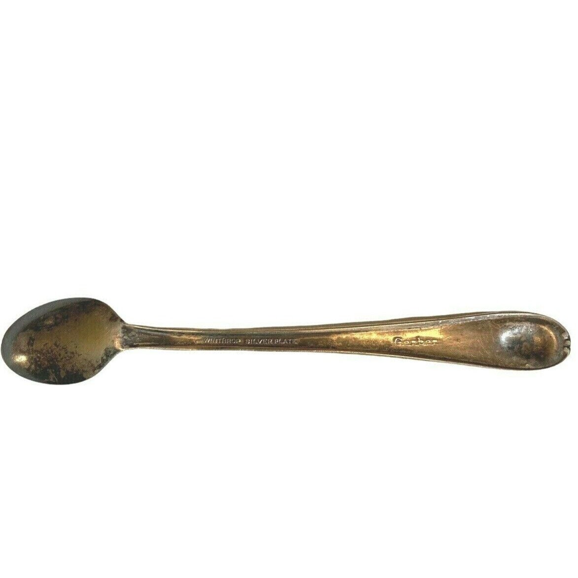 Vintage Gerber Baby Spoon Silver Plated Perfect Patina Display Nursery ...