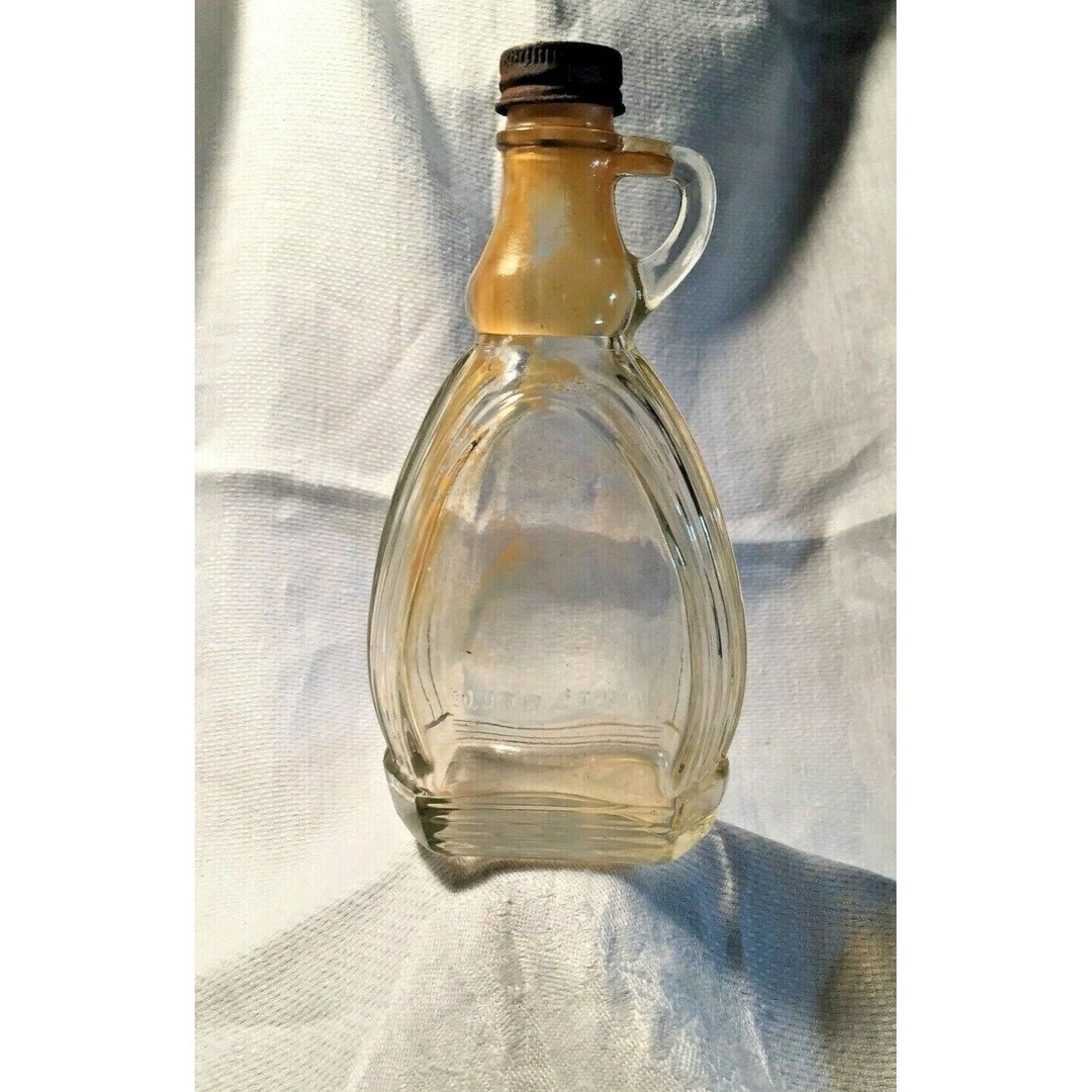 Vintage Maple Syrup 8 Oz Clear Glass Bottle With Rusted Metal Top Empty ...