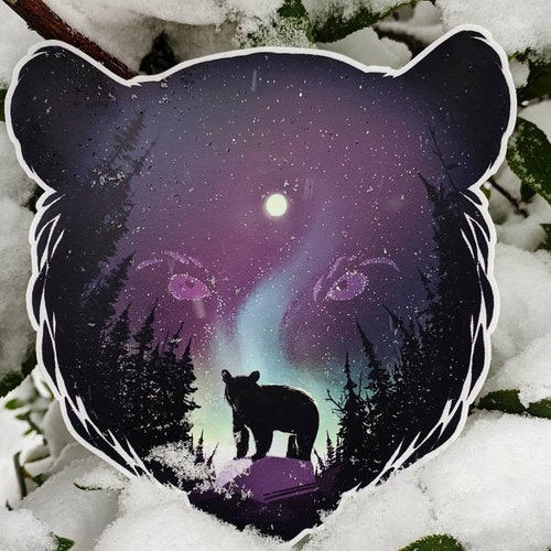 BLACK BEAR Vinyl Sticker / Bear Bumper Sticker / Nature Lover - Etsy
