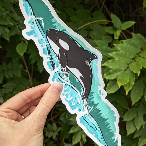 Vinyl Orca Whale Watercolor Decal Die Cut Sticker Wildlife - Etsy