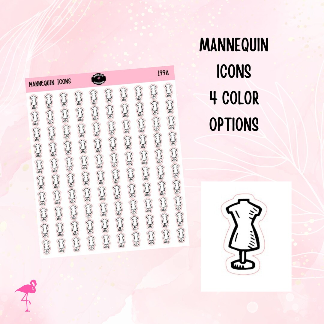 MANNEQUIN ICONS Mannequin Icon Stickers, Planner Stickers, Craft ...