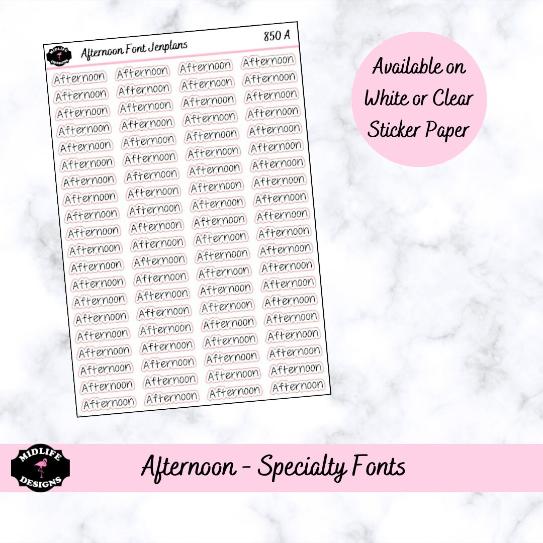 AFTERNOON SCRIPT STICKERS Afternoon Script Planner Stickers, Afternoon ...