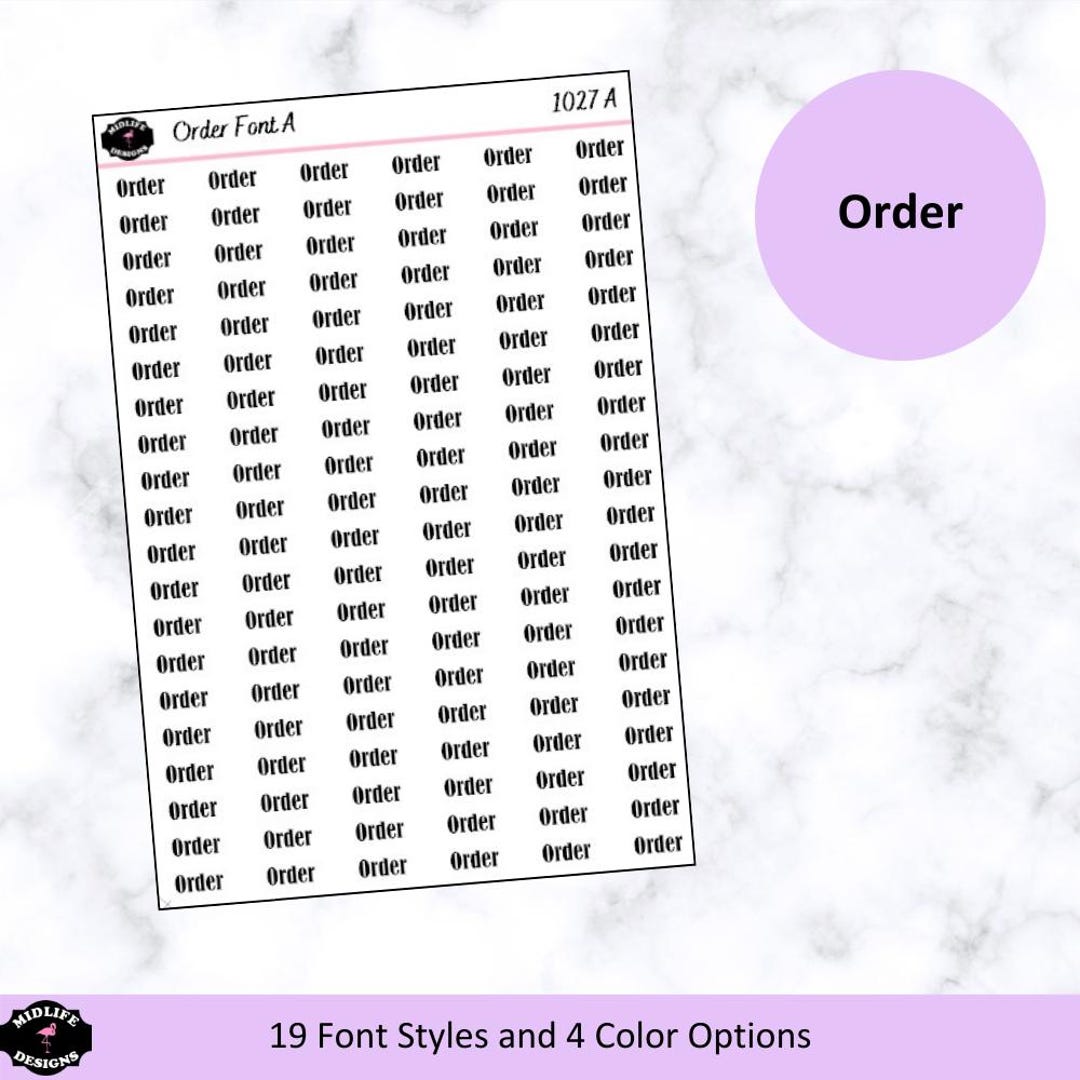 ORDER Script Planner Stickers Order Groceries Stickers, Order Supplies ...