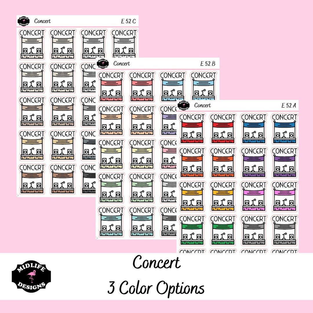 CONCERT Planner Stickers, Concert Event Stickers - Etsy