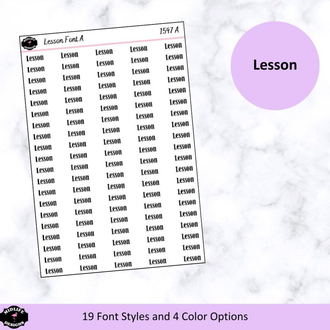 LESSON Script Planner Stickers Lesson Planner Stickers, Weekly Lesson ...