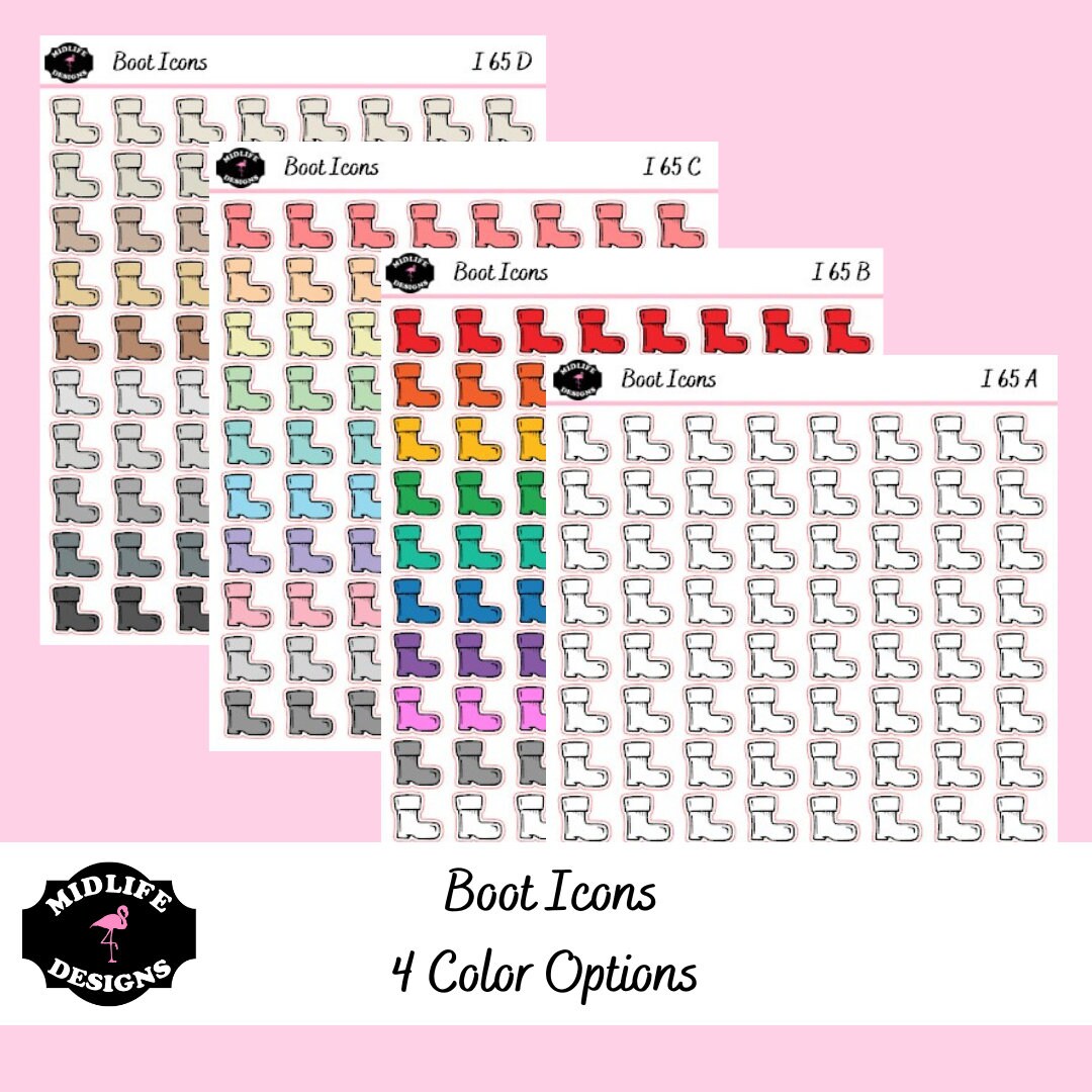 BOOTS ICONS Gardening Boots Icon Stickers, Planner Stickers, Gardening ...