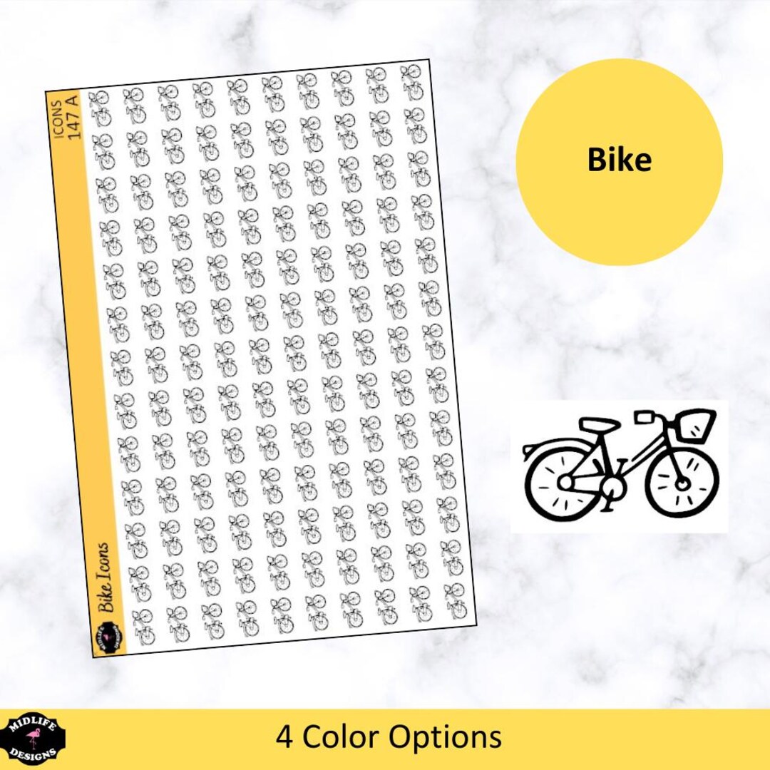 BIKE Icon Planner Stickers | Bike Stickers, Bike Ride Stickers, Biking ...