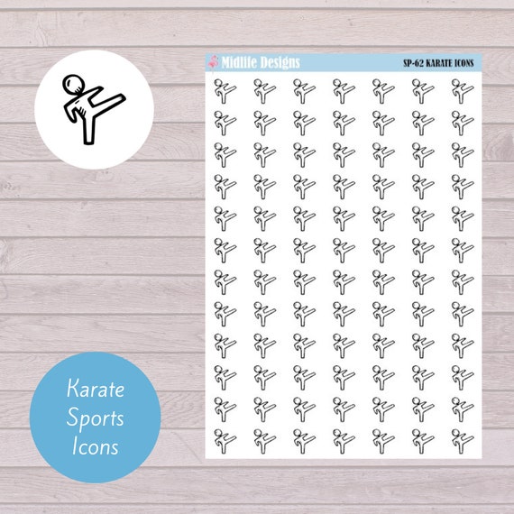 KARATE Icons Planner Stickers Karate Sports Stickers Karate - Etsy