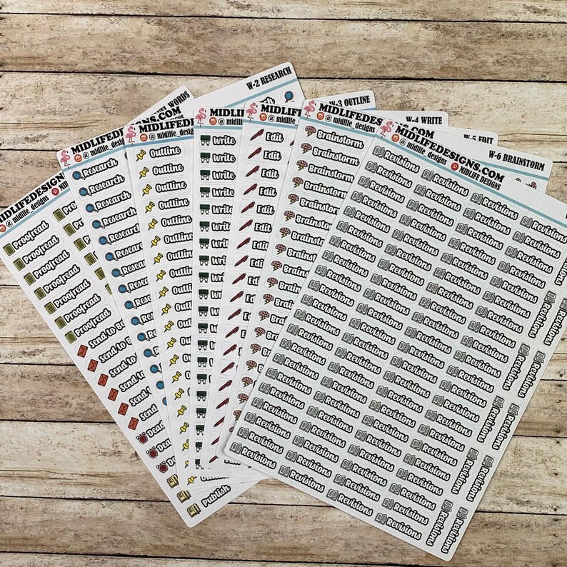 NOVEL WRITING Sticker Kit Novel Writing Planner Stickers - Etsy