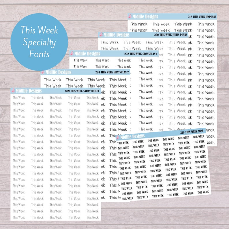 THIS WEEK Script Planner Stickers This Week Stickers Script - Etsy