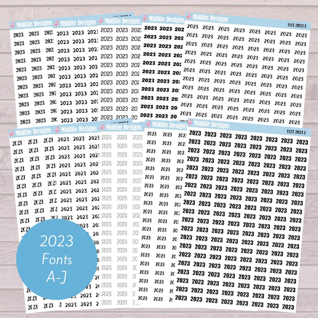 2023 Planner Stickers, 2023 Script Stickers, 2023 Stickers for Dating ...