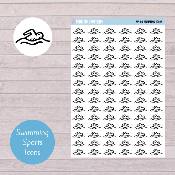 SWIMMING Icons Planner Stickers Swimming Sports Stickers - Etsy