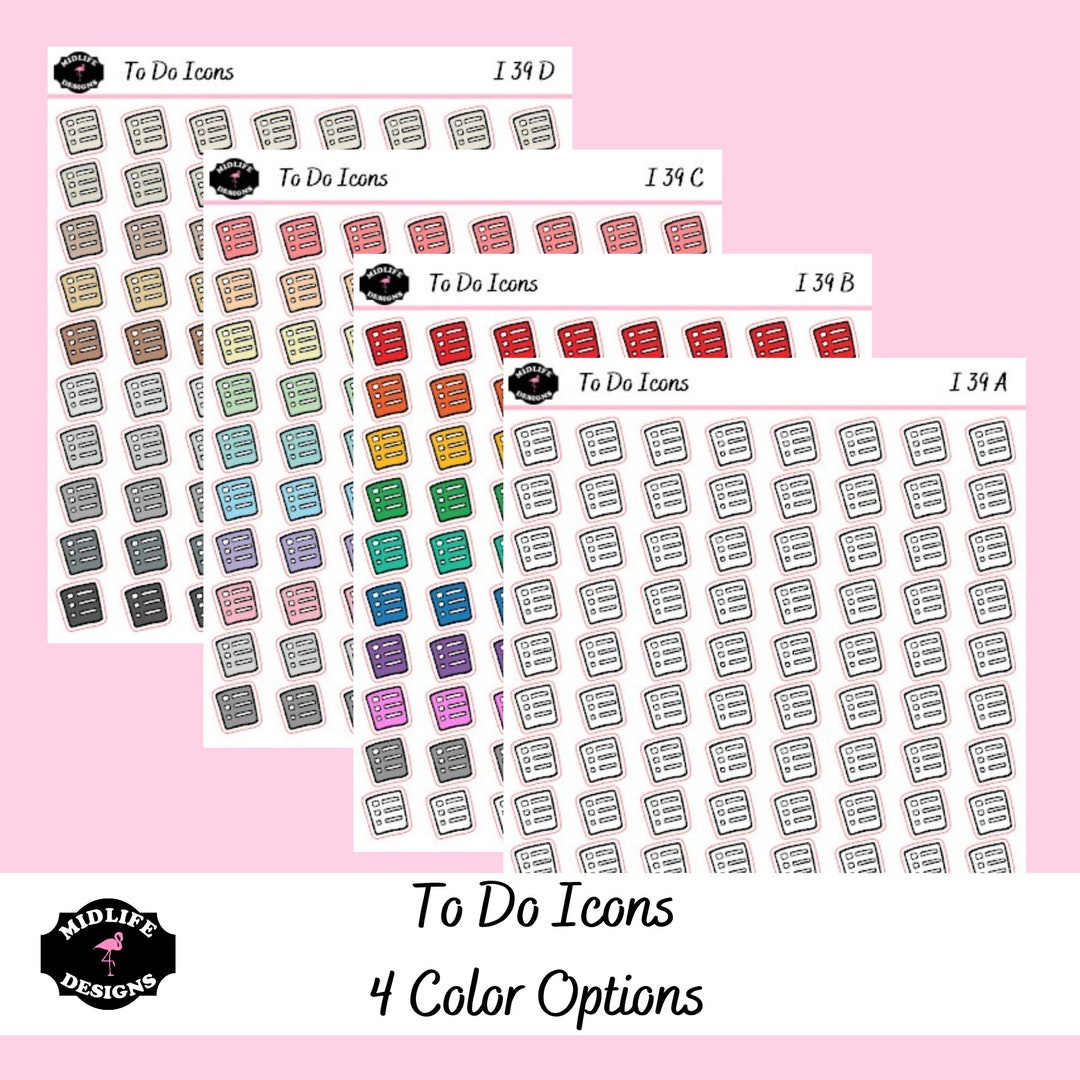 TO DO LIST Icon Planner Stickers, to Do List Icons Stickers Great for ...