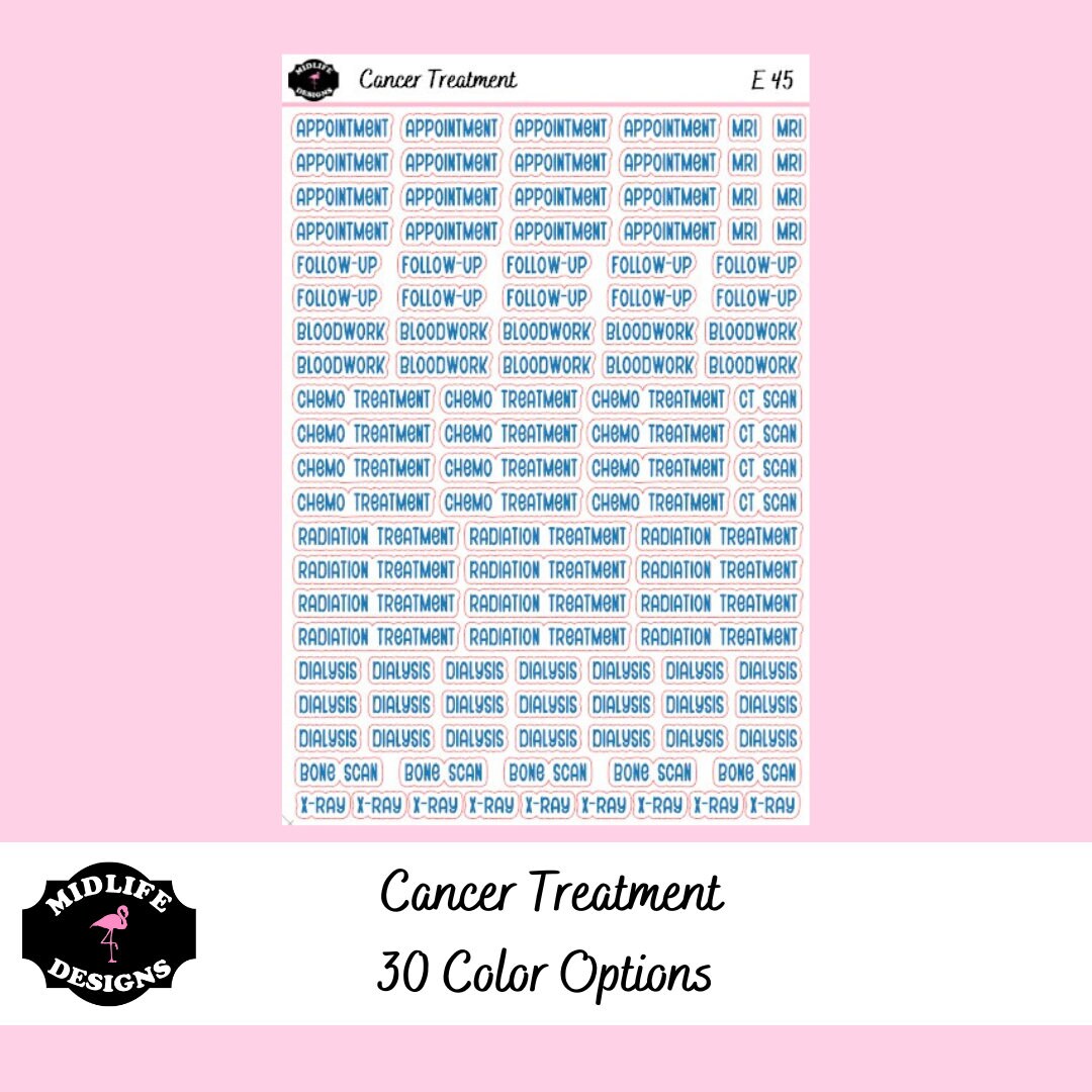 Cancer Treatment Stickers for Your Planner, Helps You Keep Track of ...