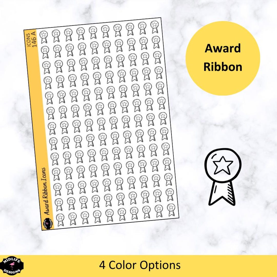 AWARD RIBBON Icon Planner Stickers | Award Ribbon Stickers, Award ...