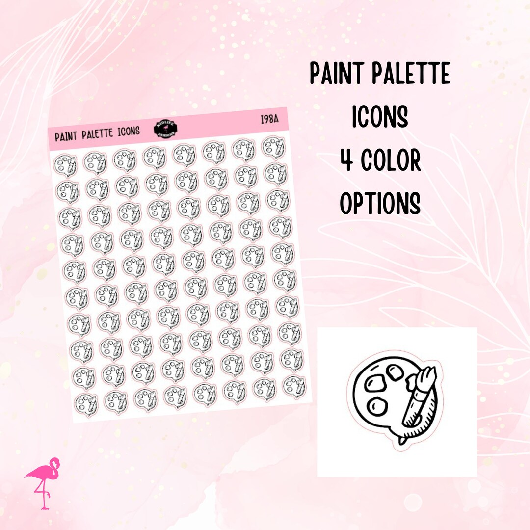 PAINT PALETTE ICONS Paint Palette Icon Stickers, Planner Stickers ...