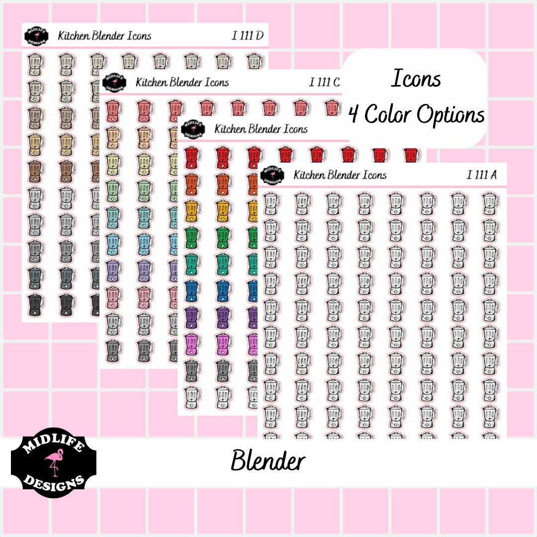 BLENDER ICONS Kitchen Blender Icon Stickers, Cooking Icons, Baking ...