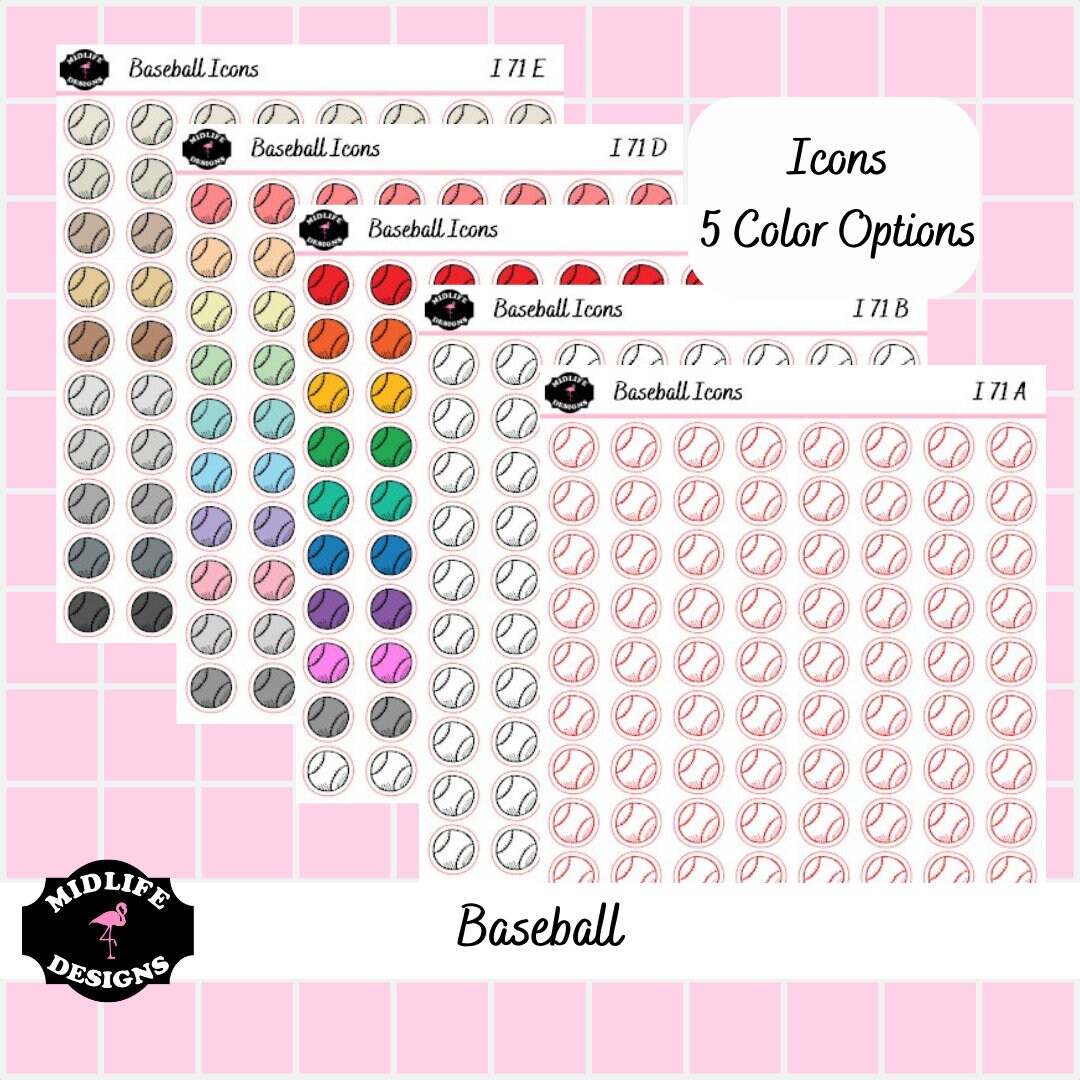 BASEBALL Icons Planner Stickers Baseball Game Stickers, Baseball ...