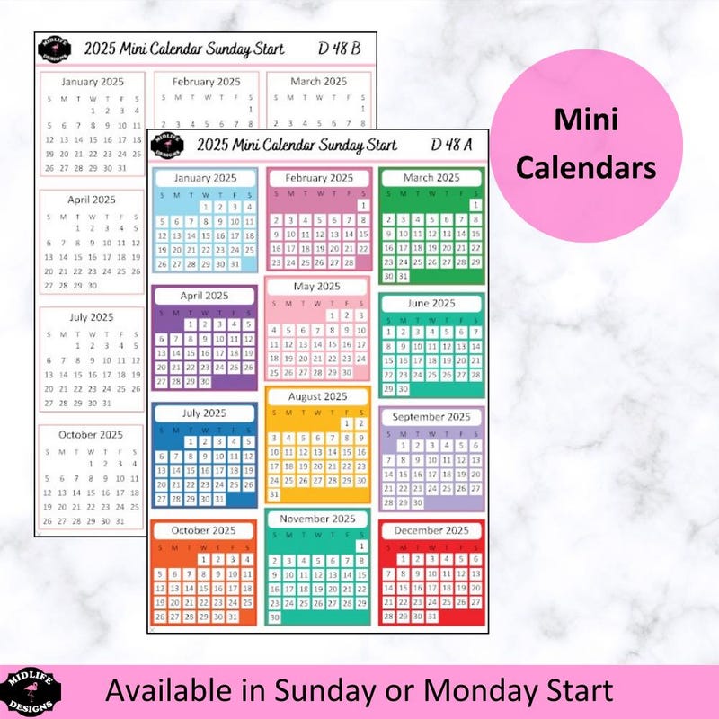 2025 Mini Calendars - Etsy
