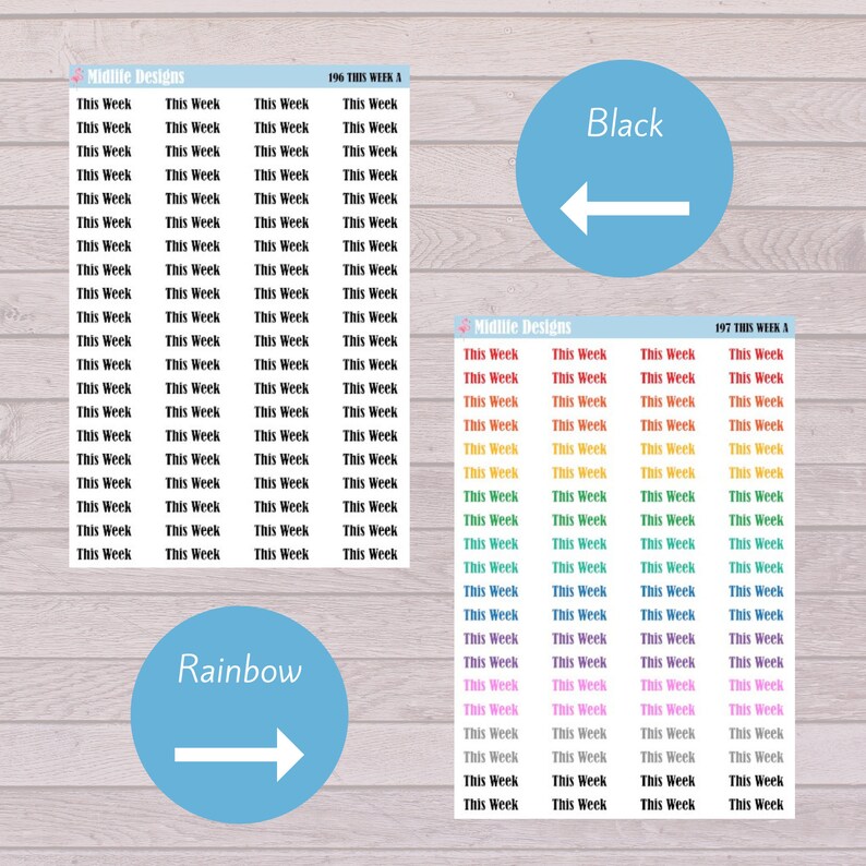 THIS WEEK Script Planner Stickers This Week Stickers Script - Etsy
