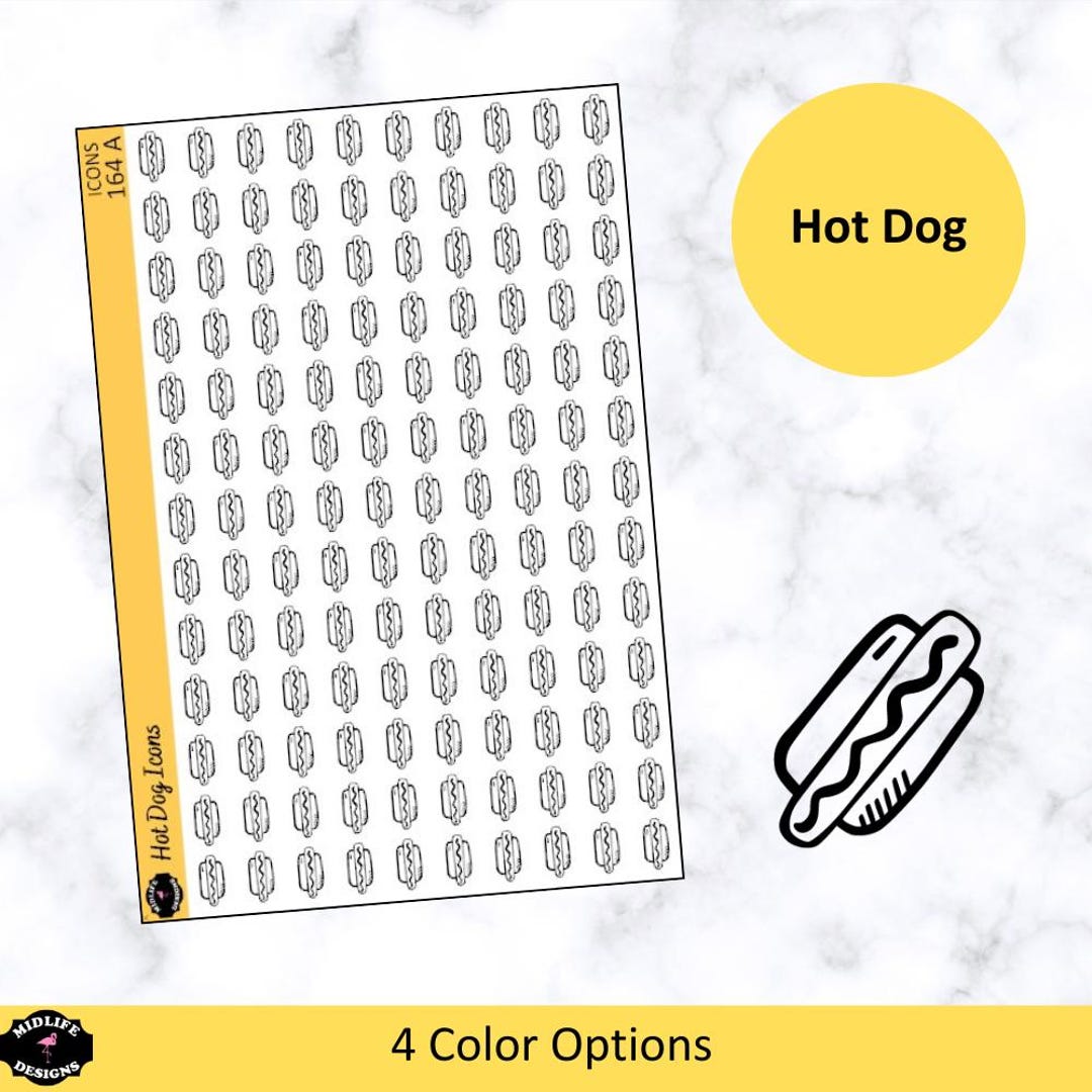HOT DOG Icon Planner Stickers | Icons Stickers, Hot Dog Stickers, Fast ...