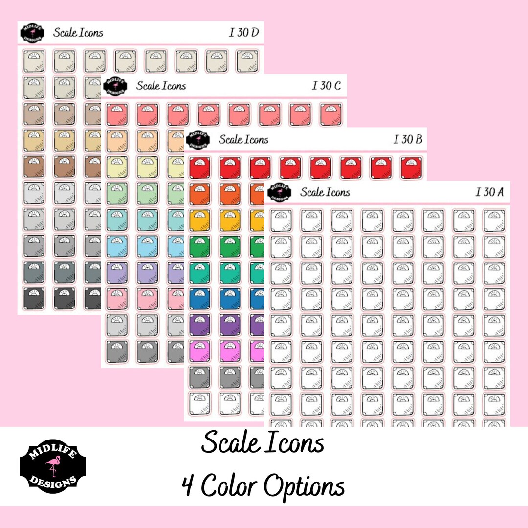 Scale Icon Planner Stickers, Cute Stickers for Your Weigh in Reminders ...