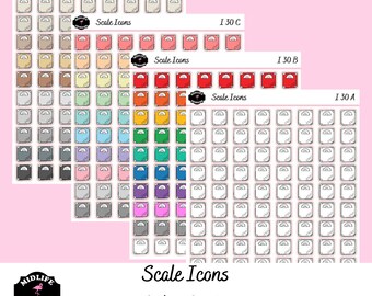 Weight Scale Planner Stickers Black & White W/ Hearts Scale - Etsy