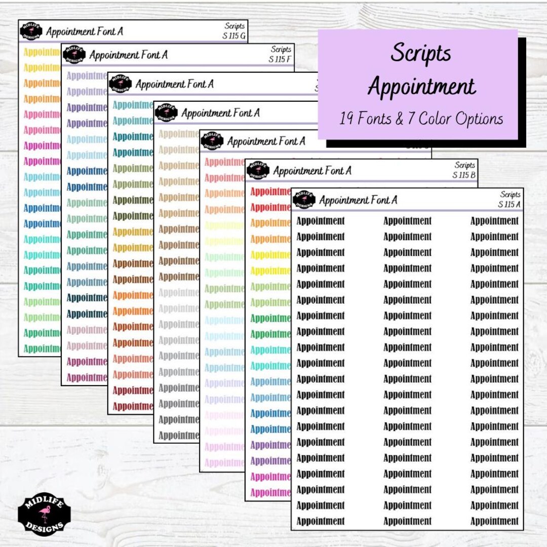 APPOINTMENT Script Planner Stickers Appointment Script Stickers, Script ...