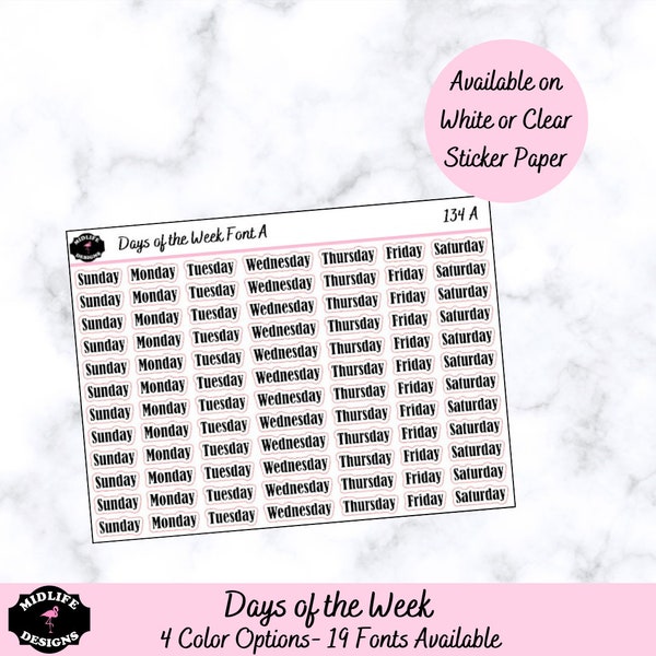 Planner Stickers Days of the Week - Etsy