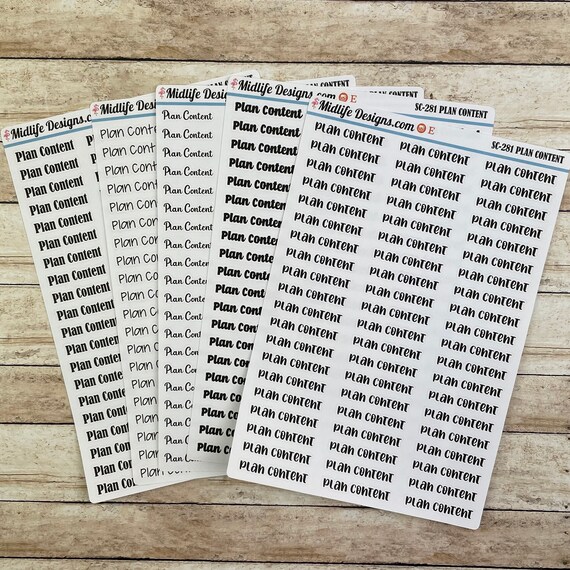 Plan Content Planner Stickers Content Planning Stickers | Etsy