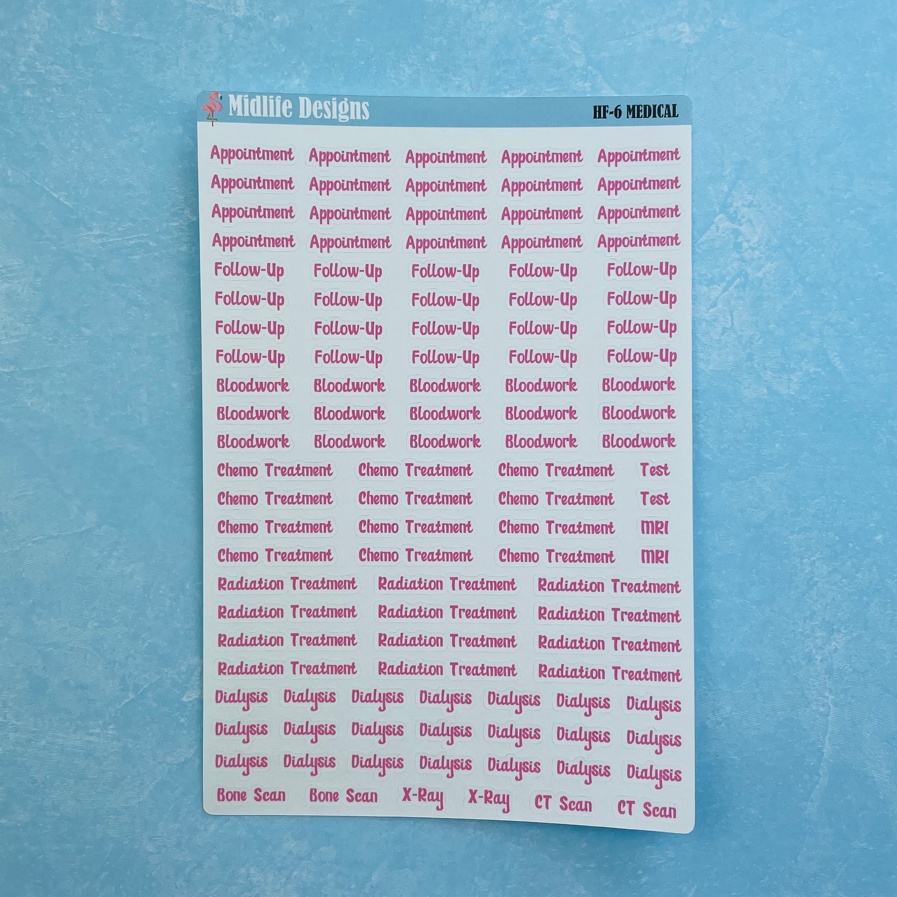 Cancer Treatment Stickers for Your Planner Helps You Keep - Etsy