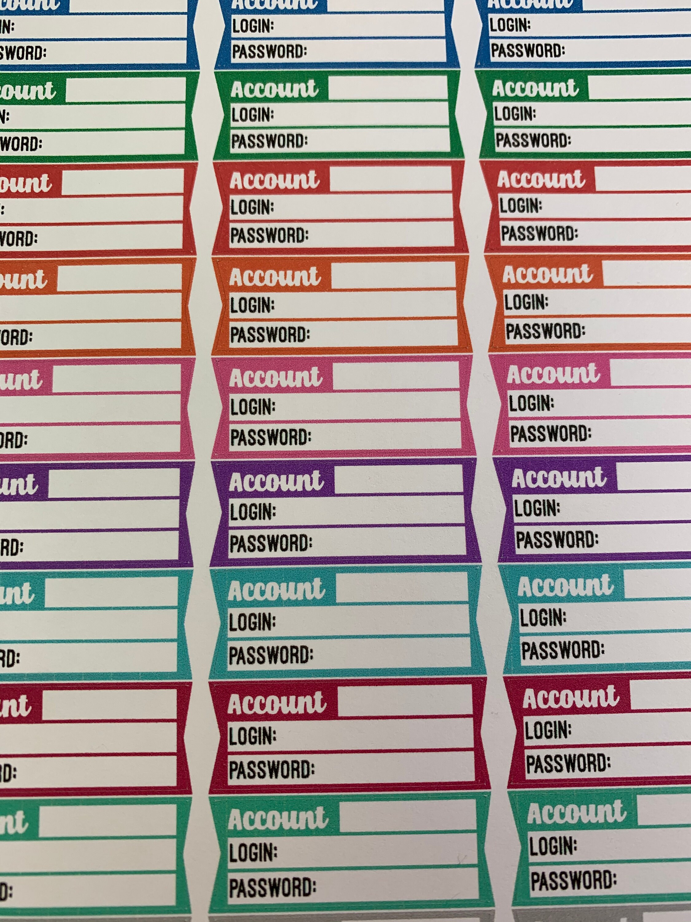 Password reminder planner stickers password reminder | Etsy