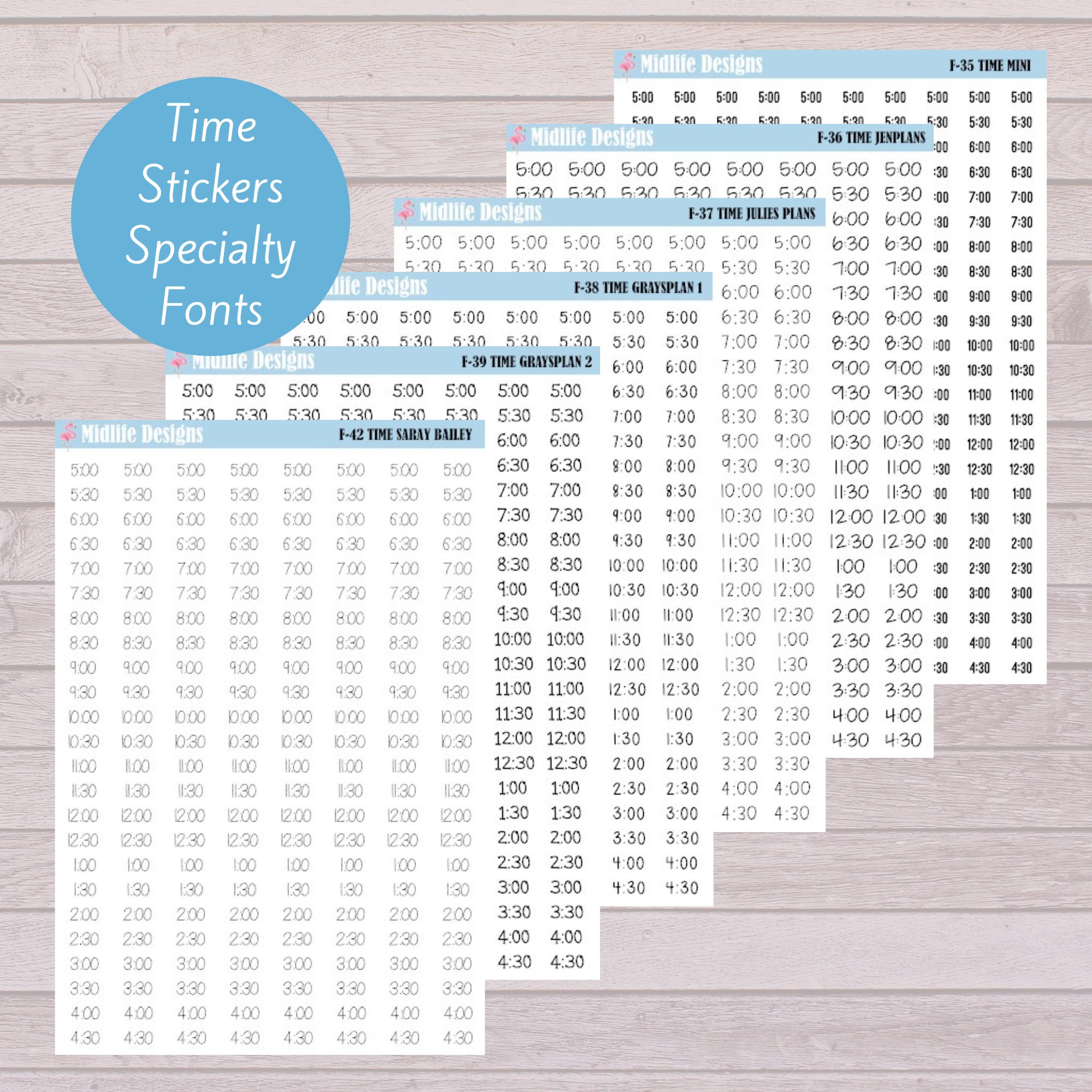 Individual Time Stickers - Etsy