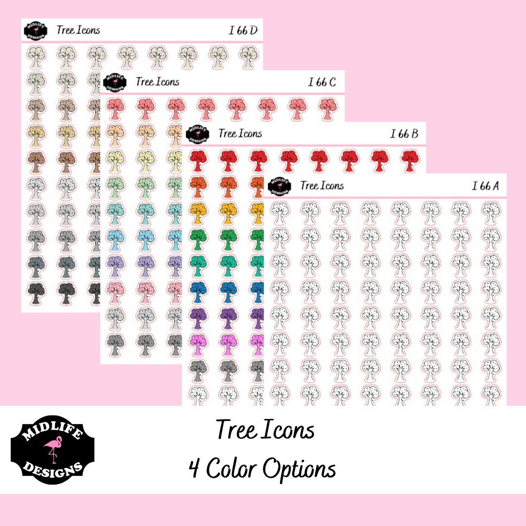 TREE ICONS | Tree Icon Stickers, Planner Stickers, Planting Stickers ...