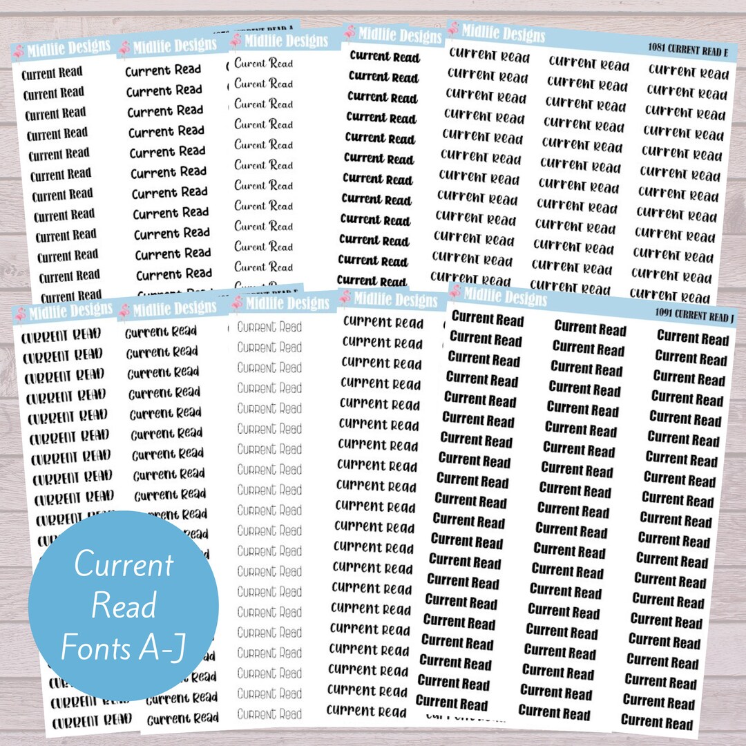 Current Read Planner Stickers, Current Read Stickers, Currently Reading ...