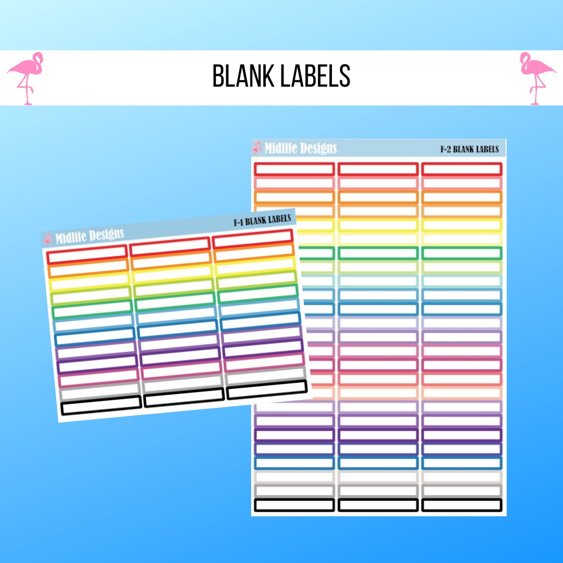 Blank Skinny Label Planner Stickers Blank Label Stickers - Etsy