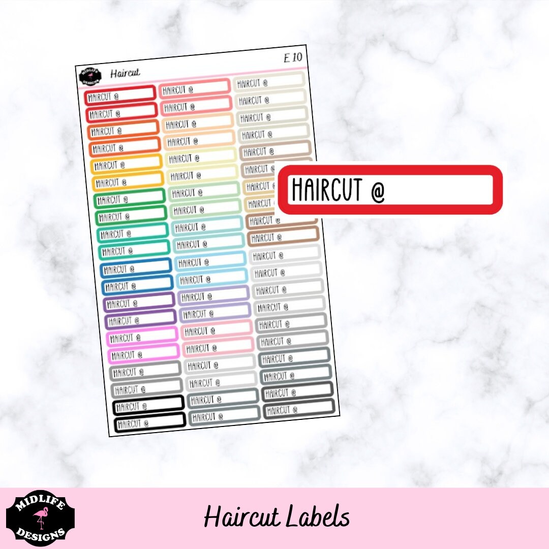 HAIRCUT LABELS | Appointment Stickers, Planner Stickers, Haircut, Hair ...