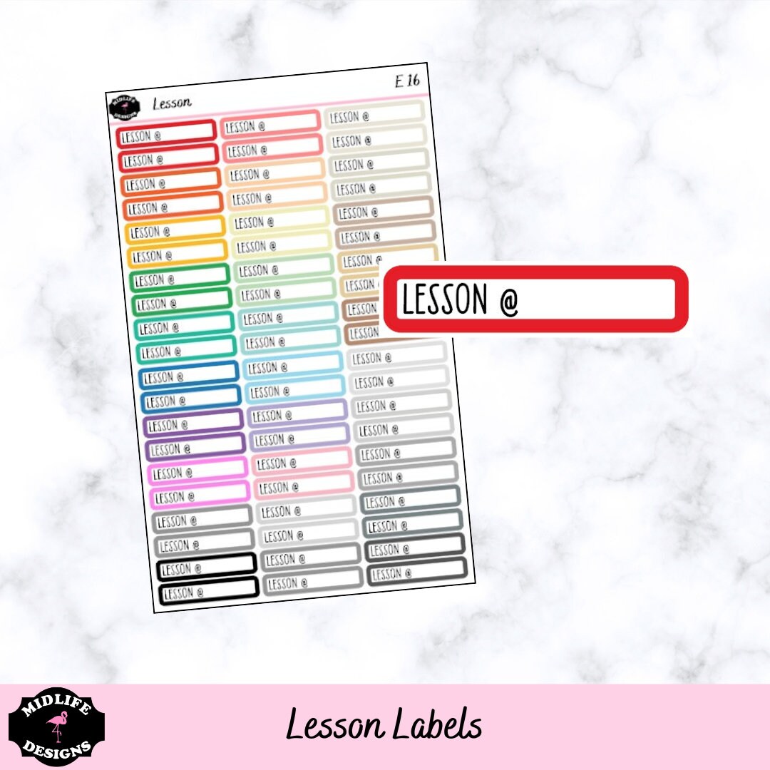 LESSON LABELS Lesson Stickers, Planner Stickers, Music Lesson Stickers ...