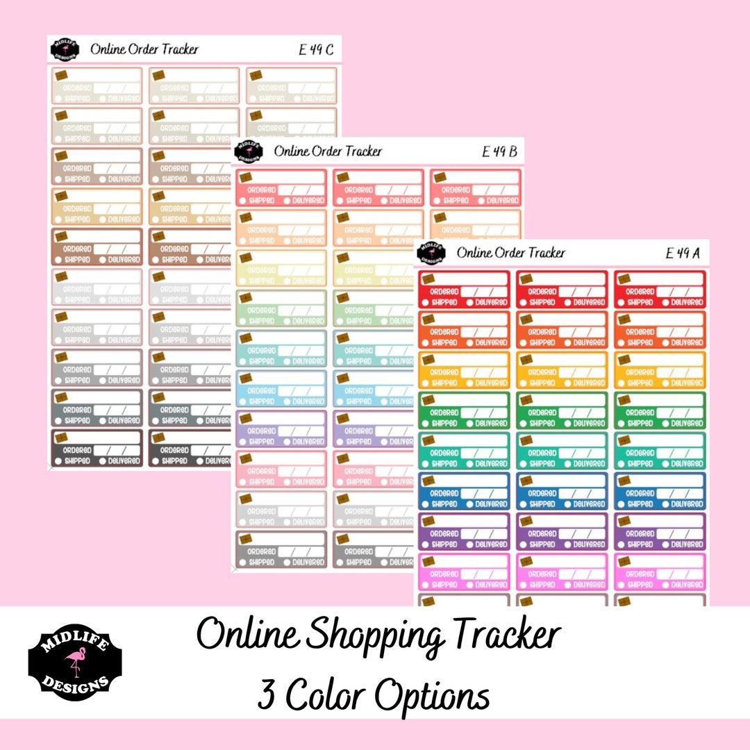 ONLINE SHOPPING Order Tracking Stickers, Planner Stickers for Package ...